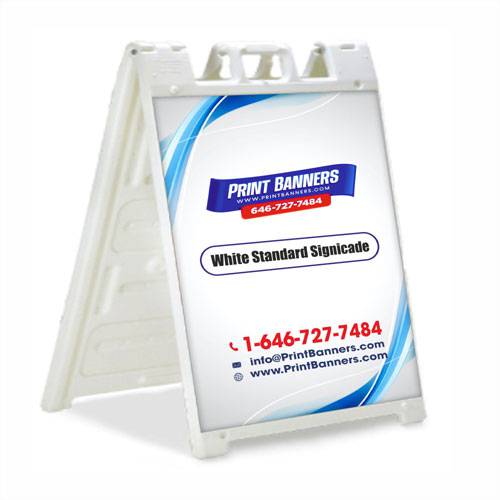 White Standard Signicade, Custom Signs NYC, Customized Printing ...